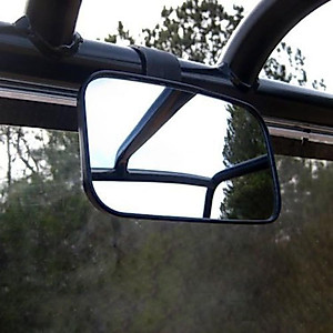 ZBGUN 1 PC Car Reversing Rearview Mirror, 4.5" x 8" 360° Adjustable Auxiliary Spherical Mirror, 1.5"/1.75"/2" Mounting Angle Universal Mounting Accessories, Suitable for Most Cars, ATVs, UTVs (Black)