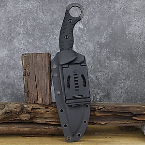 LENGREN 12.2" Hunting Full Tang Fixed Blade Knife DC53 Steel G10 Handle, Outdoor Claw Knife,Camping EDC Tools, Kydex Sheaths … … (White)