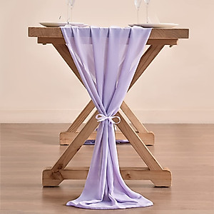 Socomi 10ft Lavender Chiffon Table Runner 29x120 Inches Wedding Runner Sheer Thanksgiving Christmas Bridal Shower Decorations