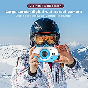 MEENE Children Digital Camera 8MP Kids Waterproof Camera with Front and Rear Dual Cameras HD Screen One-Click Photo/Video Self-Timer