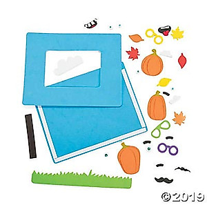 Funny Face Pumpkin Photo Frame Craft Kit - 12 - Crafts for Kids and Fun Home Activities