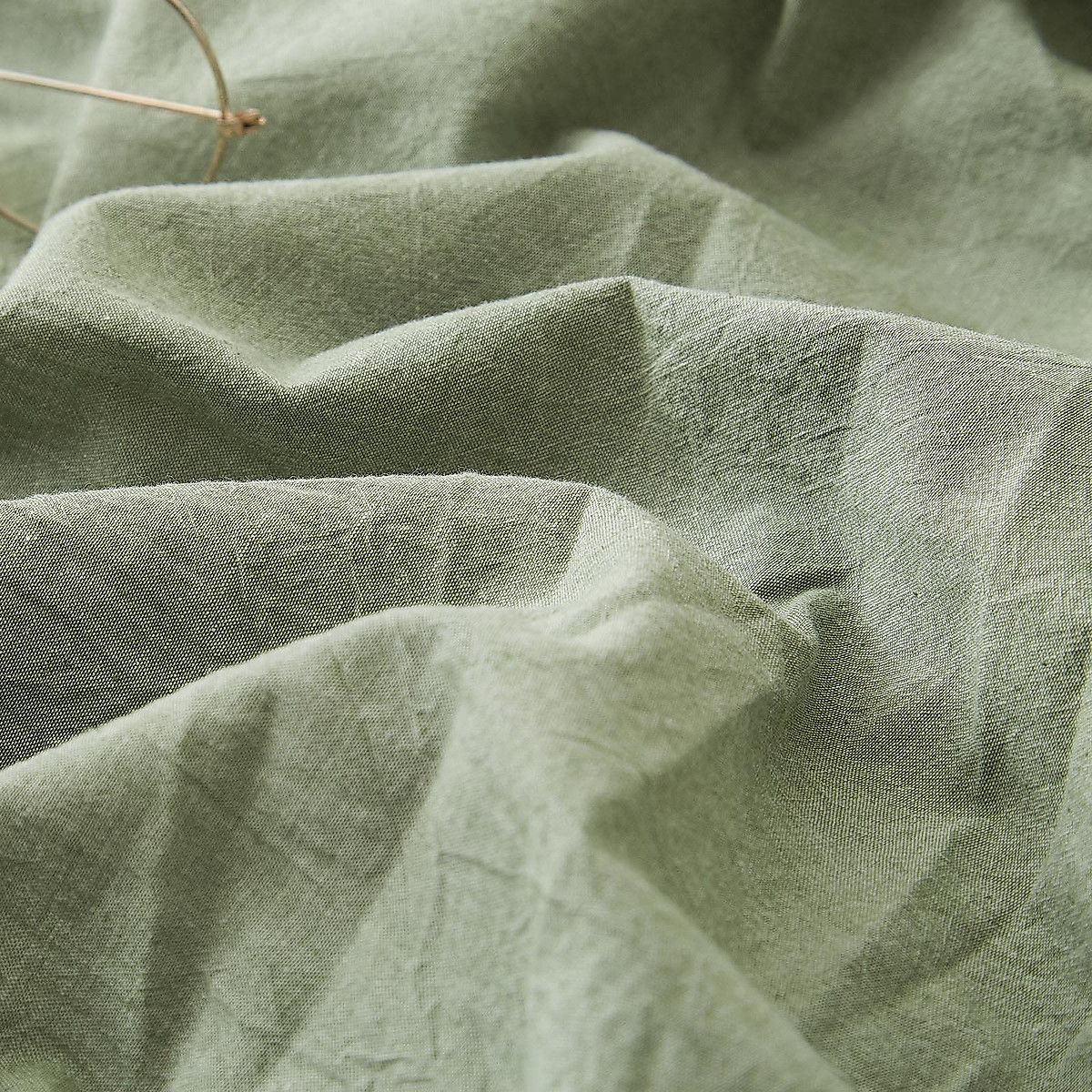 OTOB Sage Green Duvet Cover Twin 100% Washed Cotton Bedding Sets 68 x 86 Luxury Comforter Cover with Deco Closure Ties Lightweight Reversible Duvet Cover for Kids Boys Teen