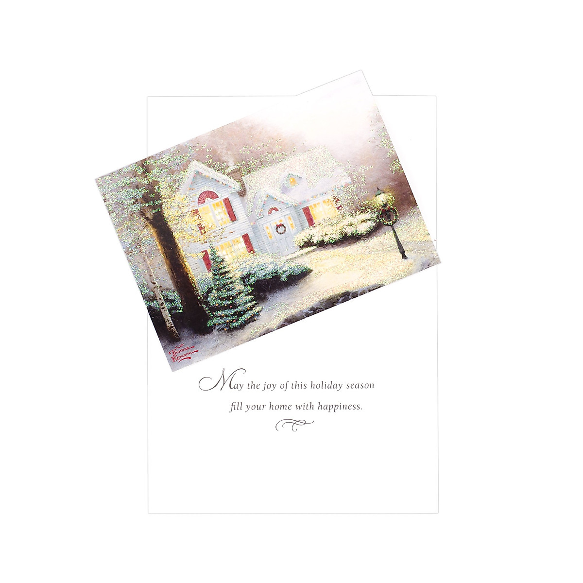 Hallmark Thomas Kinkade Boxed Christmas Cards Assortment, Snowy Houses (40 Cards with Envelopes and Foil Seals)