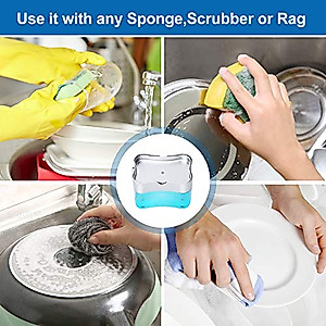 Premium Quality Dish Soap Dispenser - Countertop Kitchen Soap Dispenser, Sink Dish Washing Soap Dispenser 13 Ounces (Sponge Included)