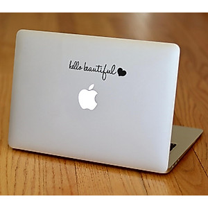 3x Hello Beautiful Rearview Mirror Decal,Vinyl Car Decals For Women,Vanity Mirror Stickers,Girl Car Decal Gifts,Car Window Decal,Car Mirror Sticker,Car Window Decal, Self Affirmations Decal