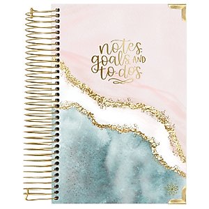 bloom daily planners New UNDATED Hardcover Calendar & Daily Bound To Do List Spiral Notebook - Notes, Goals, to Do's Planning System - 8.25" x 6.5" - Daydream Believer