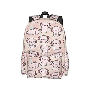 Axolotl Pattern Backpack Lightweight For Teens Boys Girls Backpacks Bookbags Daypack