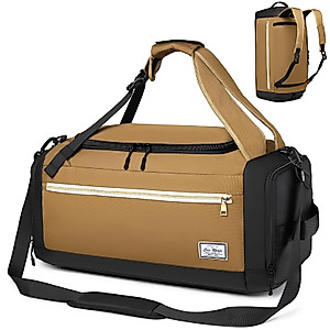 Cico Rider Gym Bags for Men with Shoes Compartment & Wet Pocket 4 Way Large Sports Duffle Bag Backpack Birthday/Father's Day Gift for Men (Brown)