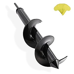 SYITCUN Auger Drill Bit for Planting - 4"X12" Heavy-Duty Garden Auger Spiral Drill Bit - Bulb Planter Tool & Auger Post Hole Digger - 3/8" Hex Drive Drill