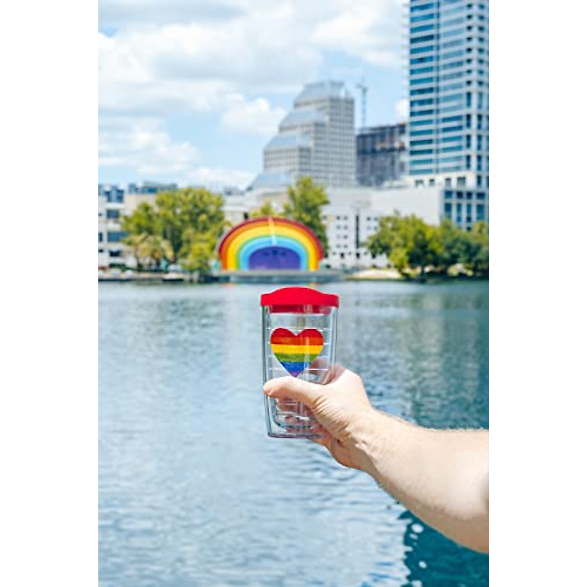 Tervis Pride Heart Made in USA Double Walled Insulated Tumbler Travel Cup Keeps Drinks Cold & Hot, 24oz, Classic