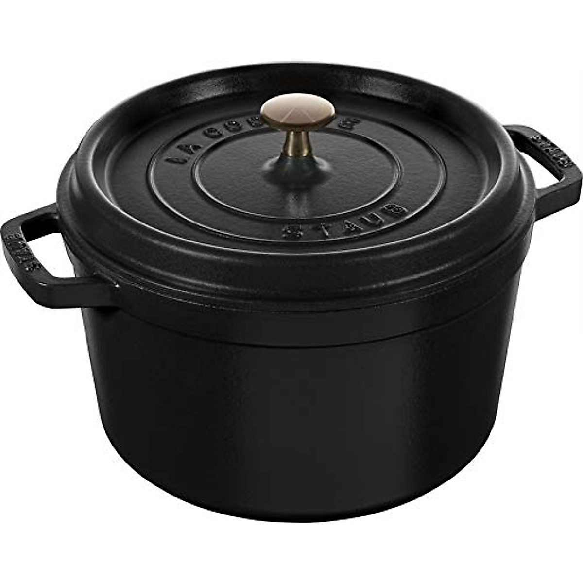 Staub Cast Iron Dutch Oven 5-qt Tall Cocotte, Made in France, Serves 5-6, Matte Black