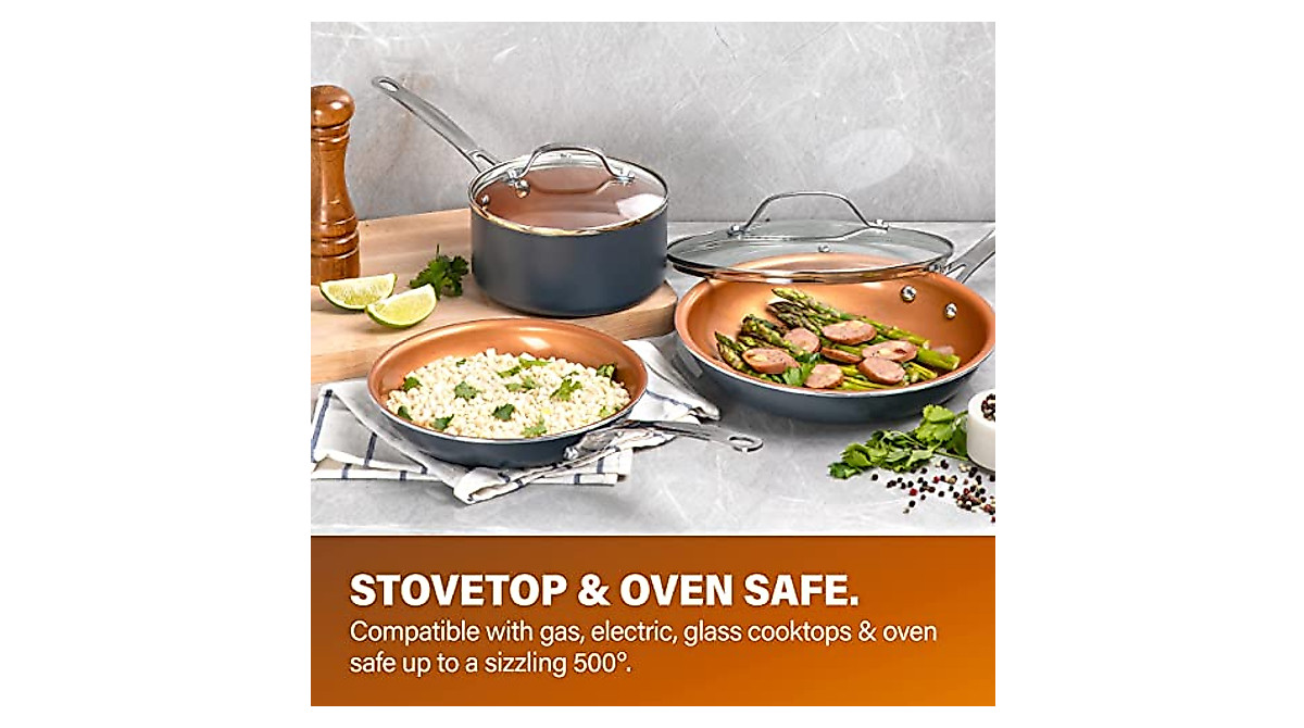 GOTHAM STEEL Nonstick Cookware Set - 5 Piece Essentials