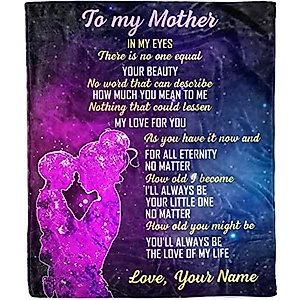 Taka Deal Customized to My Mom Blanket from Daughter & Son. Plush Fleece Blanket Throw. Gift for Mothers Day & Birthday. (Mom Blanket-07, 60"X80")