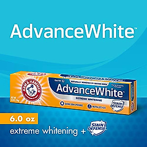 ARM & HAMMER Advanced White Extreme Whitening Toothpaste, TRIPLE PACK (Contains Three 6 Ounce Tubes) -Clean Mint - Fluoride Toothpaste (Pack of 3)
