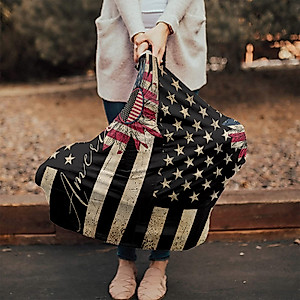 Car Seat Canopy Nursy Cover, Retro American Flag Independence Multi Use Breastfeeding Scarf for Infant Carseat Canopy, Stroller, Shopping Cart, Highchair Flag Day Sunflower Decor