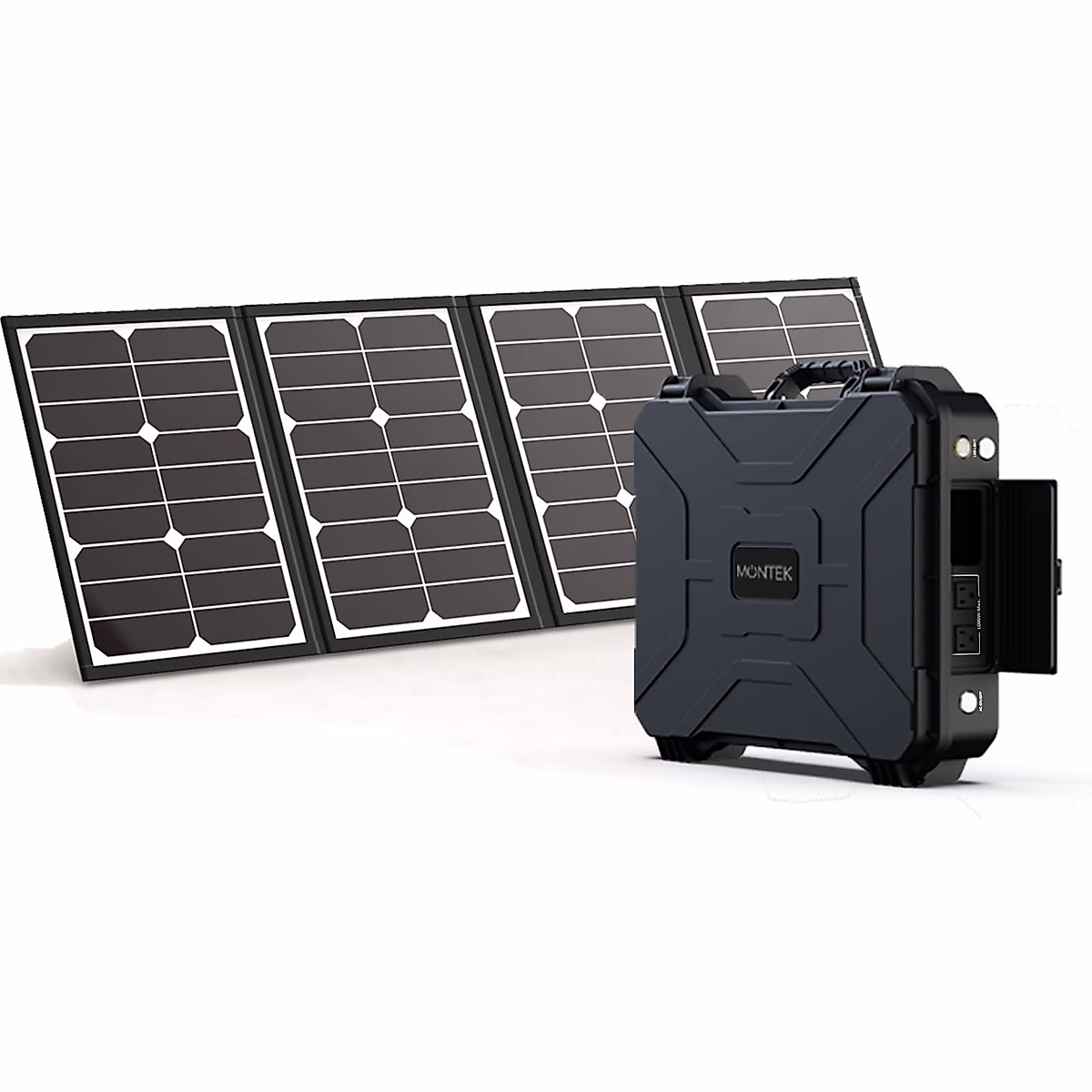 MONTEKSOLAR X1000 Solar Generator 1000W With 80W Solar Panel, Portable Power Station 1010Wh Emergency Backup Lithium Battery,120V Sine Wave AC Outlets for Home Outdoor Camping Hunting Travel