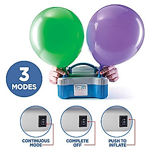 Prextex Portable Balloon Pump Powerful Electric Air Blower Dual Nozzle Balloon Inflator for Fast and Easy Bulk Balloons Filling for Event and Party Decoration (800W, 110V)