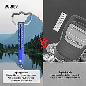 Booms Fishing TS2 Aluminum Tube Fish Scale, Spring Fishing Drag Scale, Easy to Read Hanging Scale, 50 lbs Pull Scales, Widely Used for Hooks Tension, Rigs Tension, Fishing Scale, Luggage Scale