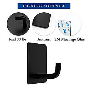 Potaosey 10PC Adhesive Wall Hooks, Coat Hooks for Hanging,SUS304 Stainless Steel Towel Hooks,Small Bent Hooks for Towel,Key,Robe,Coats for Bathroom Bedroom Kitchen Closet Cabinet