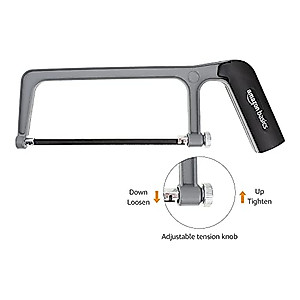 Amazon Basics 3-Piece Aluminum Hacksaw Set with Bi-Metal Hacksaw Blades - 24 TPI (6-inch, 8-inch and 12-inch)