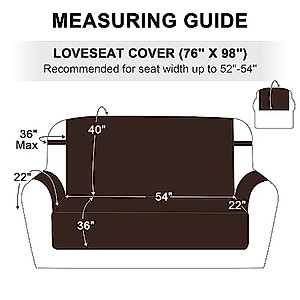 RHF Reversible Loveseat Covers for Dogs, Couch Covers for Dogs, Loveseat Cover for Dogs,Pet Cover for Loveseat, Loveseat Slipcover&Love Seat Couch Covers,Machine Washable(Loveseat:Chocolate/Beige) Medium
