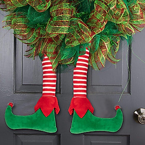 Geefuun 23” Christmas Elf Stuffed Legs Stuck Tree Topper Decorations -Xmas Holiday Indoor Outdoor Decor Party Ornaments and Decorations