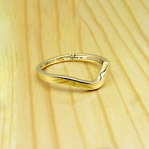 Dazzlingrock Collection 10K Women Anniversary Stackable Contour Guard Ring, Yellow Gold, Size 7