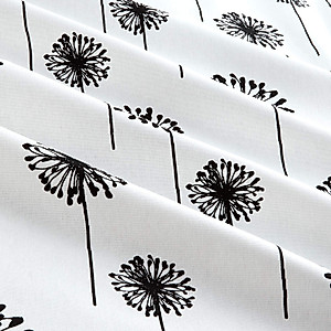 Premier Prints Dandelion Cotton Duck White/Black, Fabric by the Yard