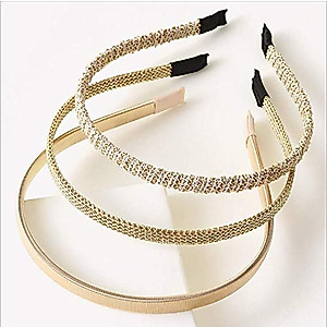 Sluxa Thin Hairbands,Head bands no slip fashion for women, skinny headbands for women Girls, Gold Thin Headbands for women..