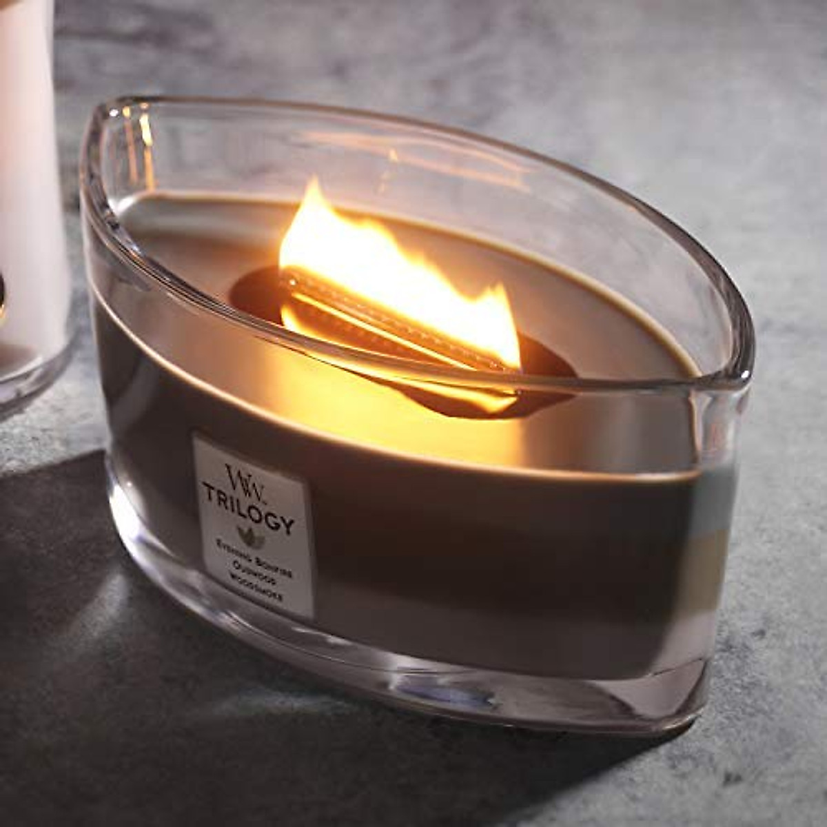 Woodwick Ellipse Trilogy Scented Candle with Crackling Wick | Cozy Cabin | Up to 50 Hours Burn Time