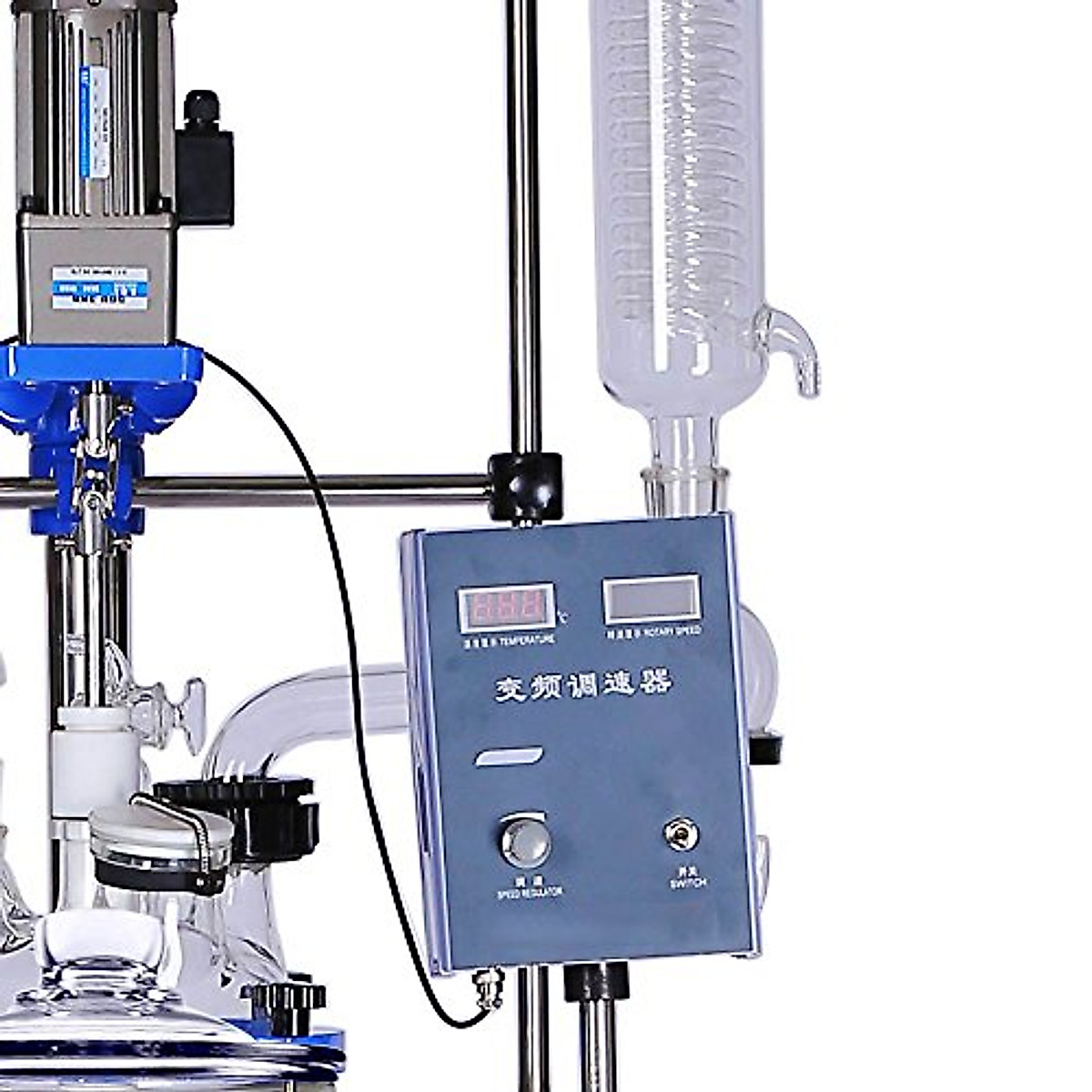 HNZXIB Double-Layer Cylindrical 50L Glass Jacket Type Reactor Chemical Reaction Unit