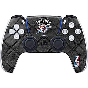 Skinit Decal Gaming Skin Compatible with PS5 Controller - Officially Licensed NBA Oklahoma City Thunder Dark Rust Design