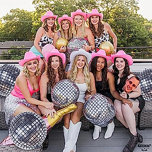 KatchOn, Silver Disco Ball Balloons Decorations - 22 Inch, Pack of 6 | 4D Sphere Disco Balloons for Disco Party Decorations | 70s Party Decorations, Disco Decorations | Mamma Mia Party Decorations