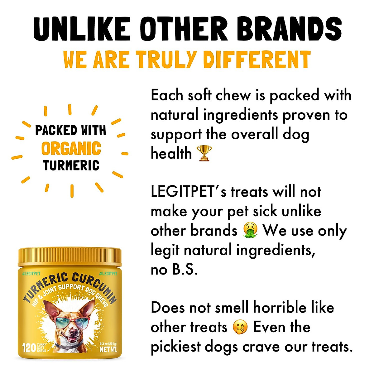 Turmeric Curcumin Hip & Joint Dogs Supplement Anti-Inflammatory Support for Arthritis & Mobility with Collagen & BioPerine Pain Relief Antioxidant Digestive Cardiovascular and Liver Health 120 Chews