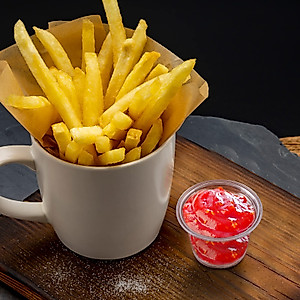 Macarrie 1000 Pieces 1 oz Containers with Lids 1 oz Portion Cups Disposable Souffle Cups Sauce Cups Salad Dressing Container Plastic Food Cups for Restaurant Picnic Birthday Wedding Dinner Party