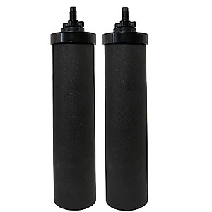 Amwater Cartridge Water Filter Compatible with Black Purification Elements Purifier Replacement Gravity System Filters,Fits BERKEY and Other Gravity Filter Systems(2 Pack）