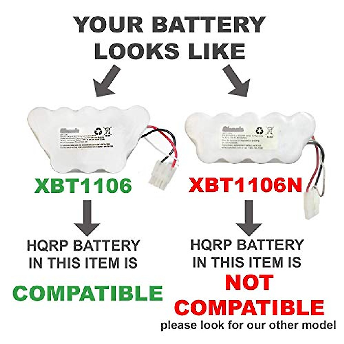 HQRP 14.4V Battery Compatible with Shark XBT1106 SV1106 SV1112 Freestyle Navigator Cordless Stick Vacuum XBT-1106 XBT11O6 SV11O6