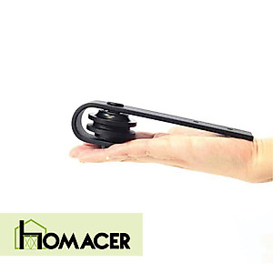 Homacer Mini Black Rustic Single Track Bypass Sliding Barn Door Hardware Kit, for Four Doors, 120-inch Long Flat Track, Classic Design Roller (Two Flat +Two Bent), Cabinet TV Stand Use