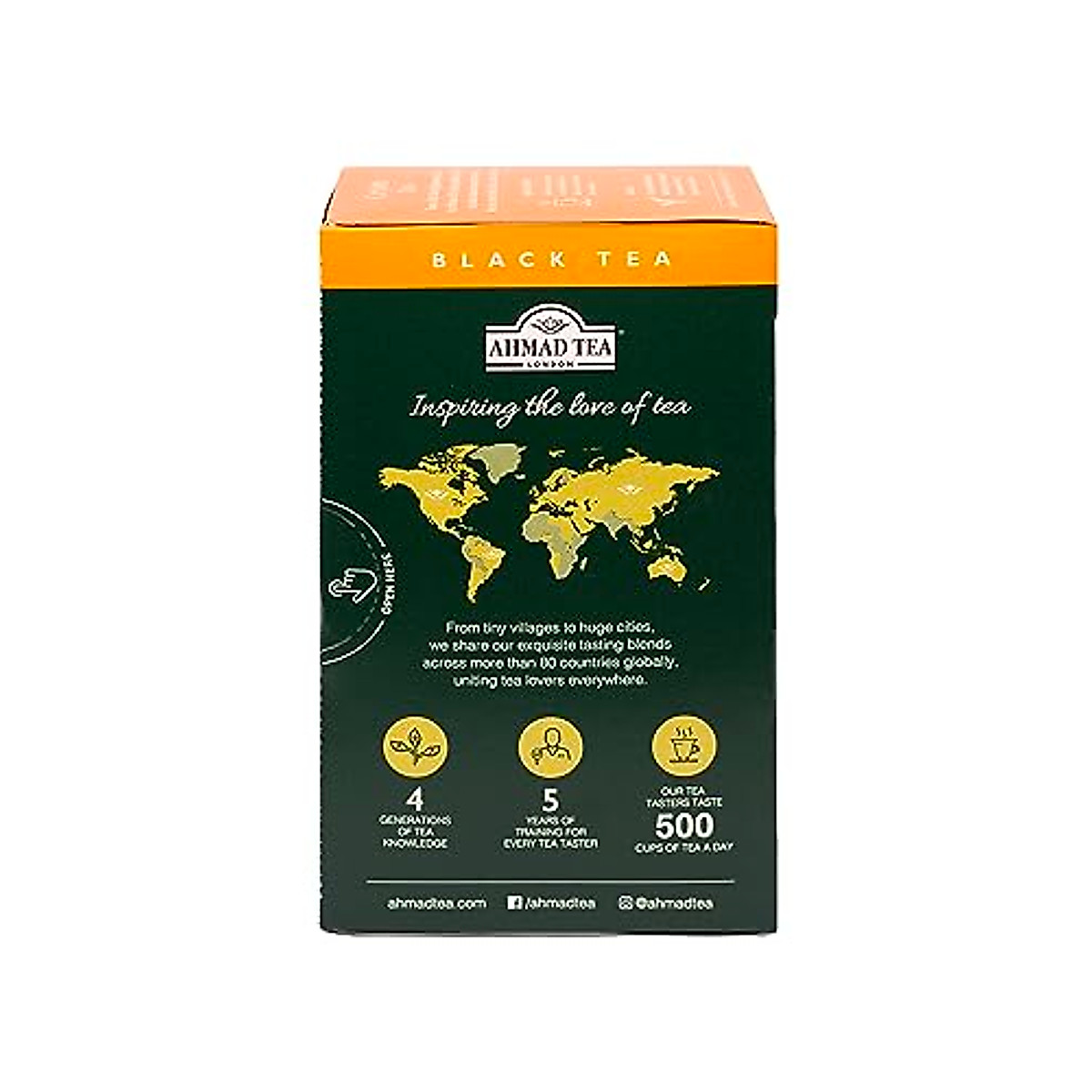Ahmad Tea Black Tea, Ceylon Teabags, 20 ct (Pack of 6) - Caffeinated and Sugar-Free