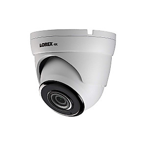 Lorex LKE383A Indoor/Outdoor 4K Ultra HD IP Security Dome Camera, 4.0mm, 130ft Night Vision, Color Night Vision, Audio, White, (M.) (Renewed)