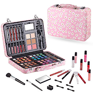 Hot Sugar All in One Beginner Makeup Kit for Teen Girls 10-12, Cosmetic Gift Set for Birthday or Christmas (PINK DAISY)