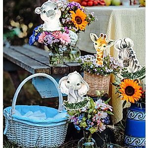 24Pcs Safari Centerpiece Sticks, Jungle Animals Baby Shower Party Decorations Table Toppers for Boys Kids, Safari Themed Party Supplies, Wild One Birthday Party Decorations