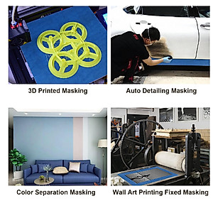 BOMEI PACK Wide Blue Painters Tape 12 Inches x 60 Yards, 3D Tape, 3D Printing Tape for Laser Cutting, 21-Day Clean Removal Wide Masking Tape