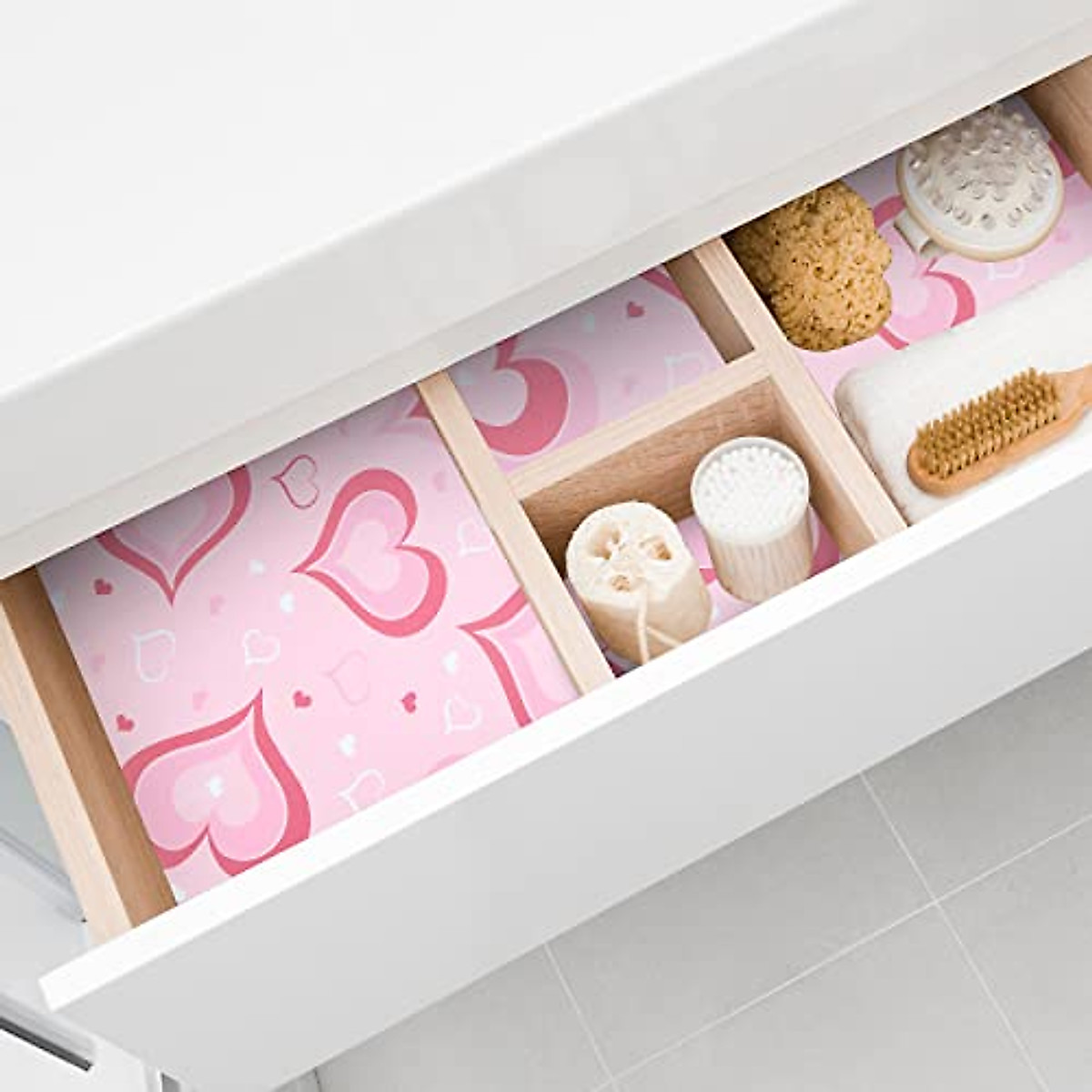 12 Sheets Valentine's Day Heart Drawer Liners for Dresser Scented Drawer Liners Drawer Paper Liner Non-Adhesive Scented Liners for Drawers Fragrant 15.7 x 22.8 in for Shelf Closet Bedroom