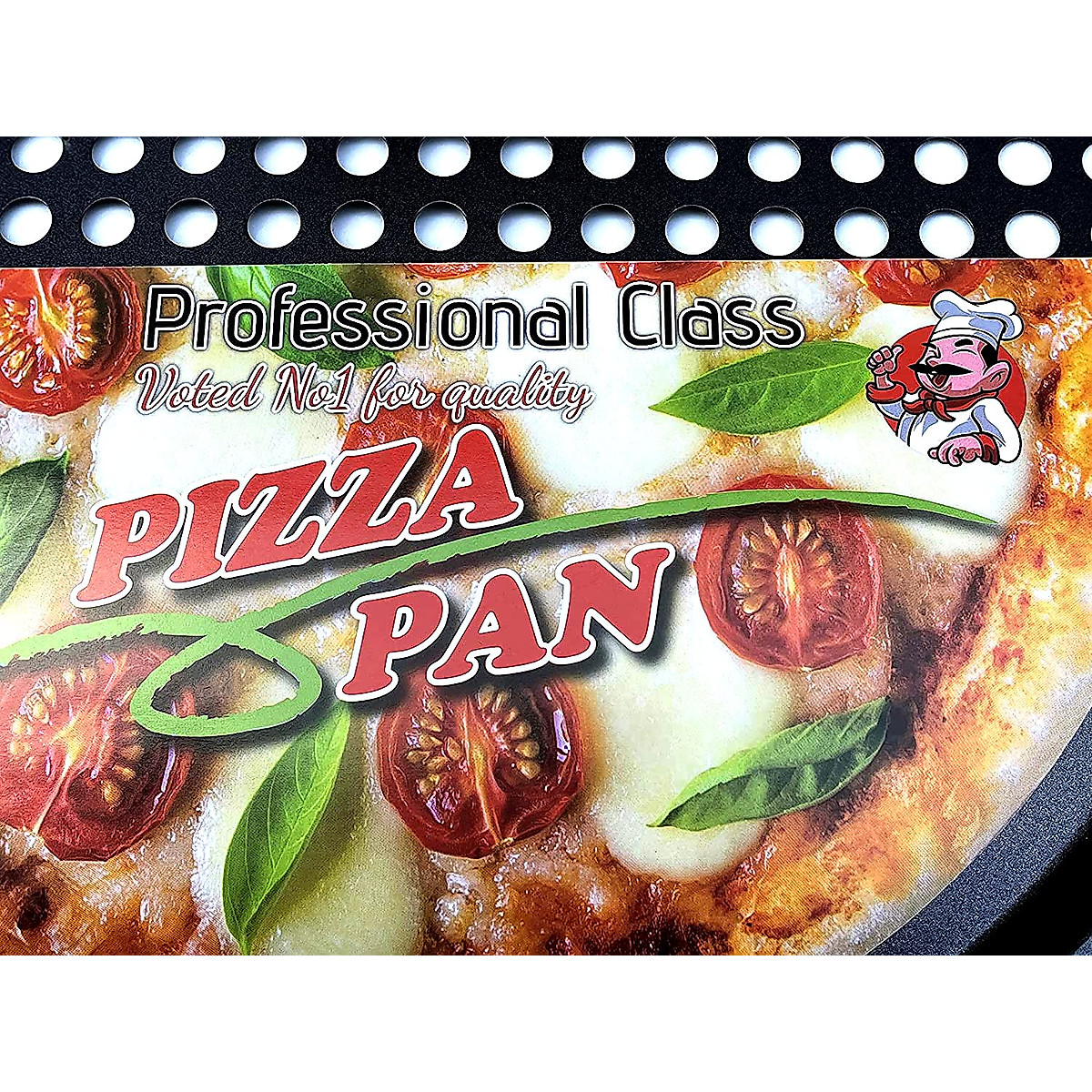 Pizza Pan with holes -Nonstick Carbon Steel Pizza Pan, Pizza pans，Pizza Tray Bakeware Perforated Round For Home Kitchen - PROFESSIONAL CLASS 32.5CM Diameter 12 3/4" INCHES with Fast Crisp Technology