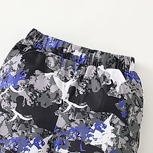 SEVEN YOUNG Toddler Baby Boy Summer Clothes Daddy's Cool Buddy Short Sleeve T-shirt Dinosaur Camouflage Shorts Boys 2pcs Outfit (Grey, 18-24 Months)