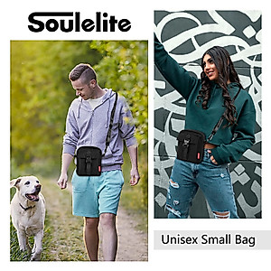 Soulelite Small Sling Bag Cell Phone Bag Wallet Crossbody Bags for Women/Men, Durable and Waterproof, Suitable for Casual Sports, Commute, and Outdoors -Black