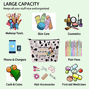 FOTAP Beauty Fairytale Gifts Belle Princess Cosmetic Bag Beaty Beast Story Inspired Cosmetic Bag Princesses Belle Gifts Magic Kingdom Gift (Nose Stuck)