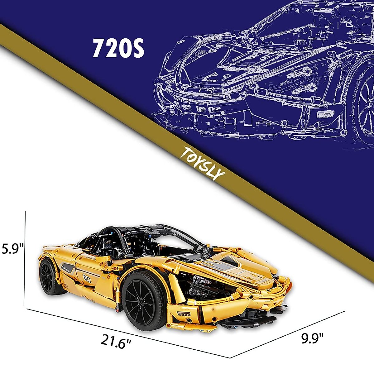 TOYSLY Technique Building Block Set for Adults, Model Cars Kits to build and 720 MOC Building Kits and Engineering Toy for teens, 1:8 Scale Race Car Model (3149 PCS)