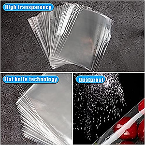Labeol 300pcs Cellophane Bags 6X9 5X7 4X6 Cellophane Treat Bags with Ties Goodie Bags Clear Gift Bags Candy Bags Cookie Bags Party Favor Bags for Packaging Valentines